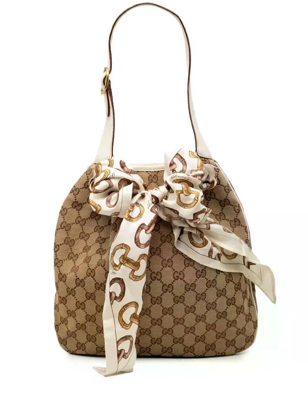 Gucci Gg Canvas Positano Hobo Bag - Neutrals