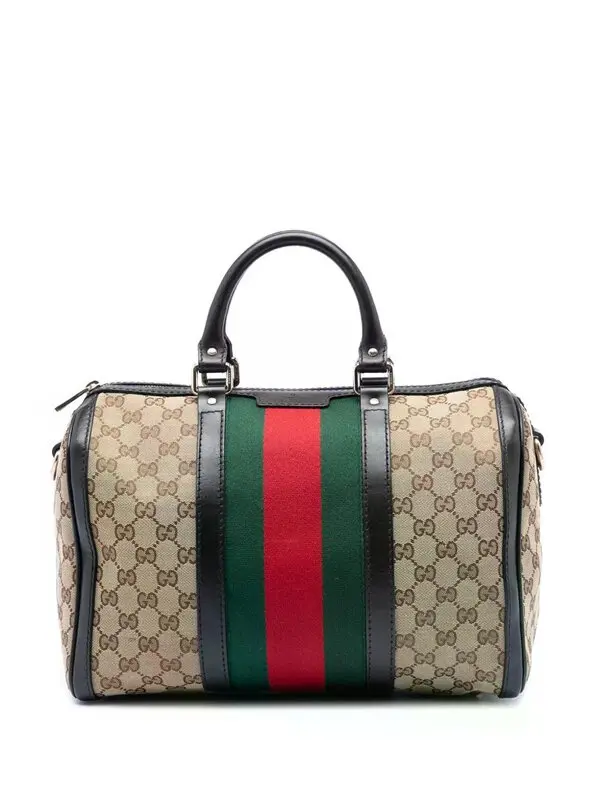 Gucci Gg Canvas Web Joy Boston Satchel - Neutrals
