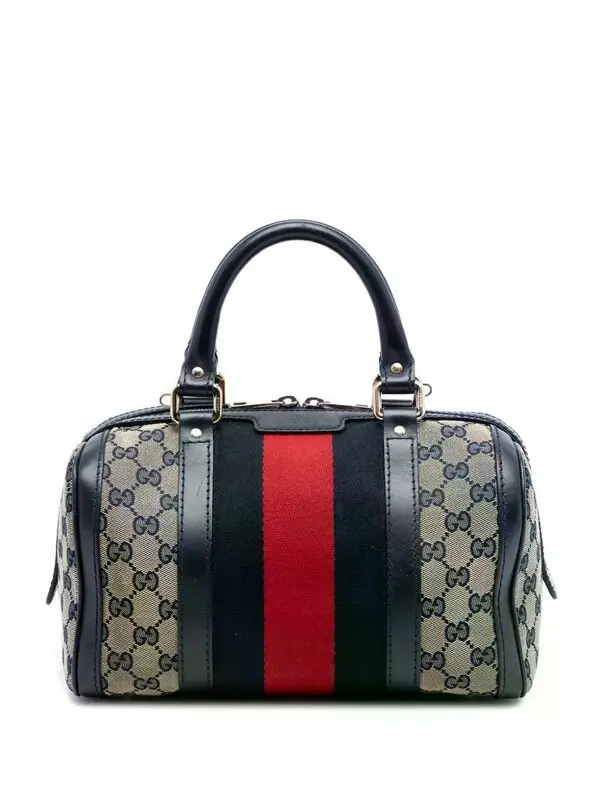 Gucci Small Gg Canvas Web Joy Boston Satchel - Neutrals