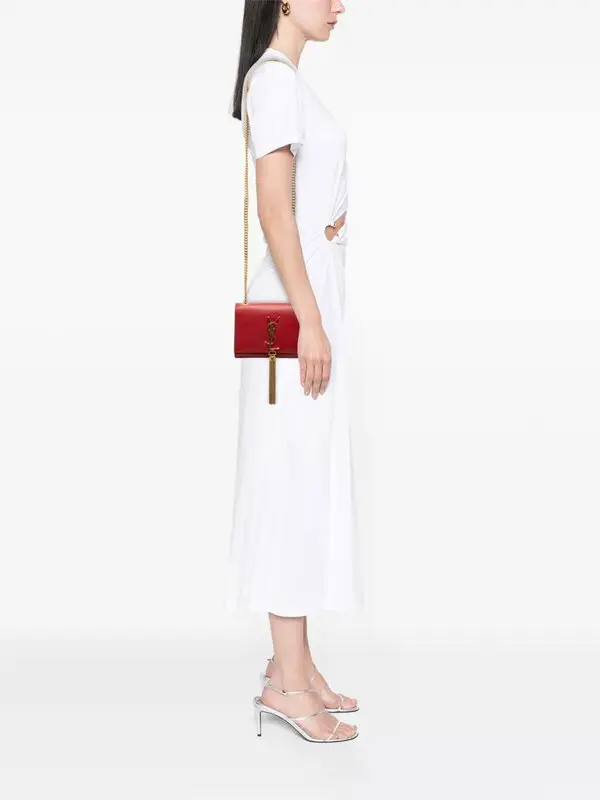 Saint Laurent 2013 Small Monogram Kate Tassel Crossbody Bag - Red