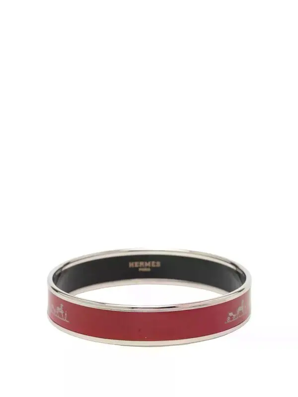 Hermès 1990-2015 Caleche Enamel Bangle 62 - Red