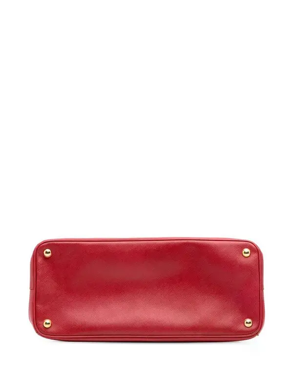 Prada Large Saffiano Lux Galleria Double Zip Satchel - Red