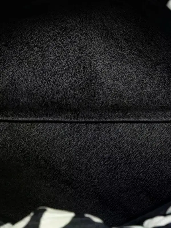Bottega Veneta Textured Nappa Zebra Print Chain Pouch - Black