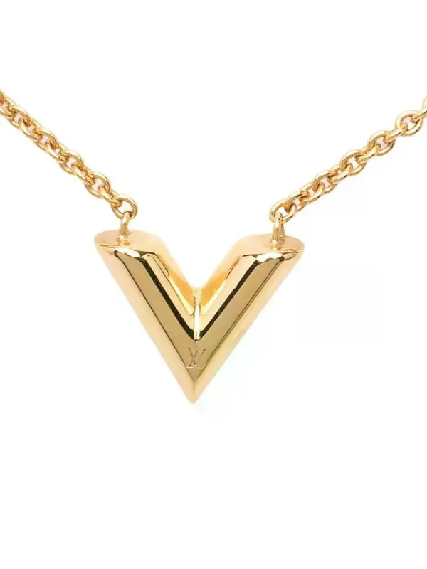 LOUIS VUITTON Plated Essential V Necklace - Gold