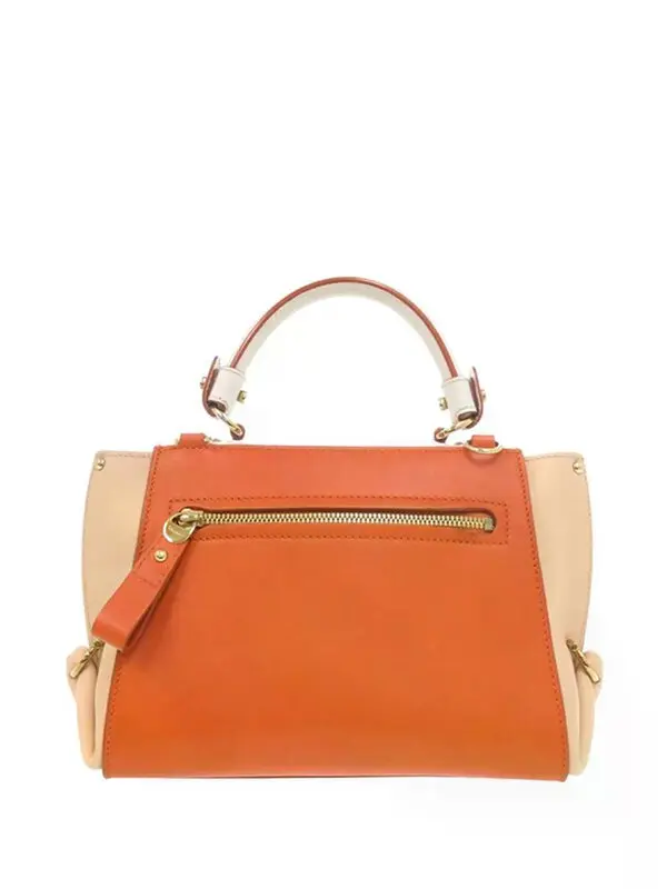 FERRAGAMO Small Tricolor Leather Gancini Sofia Satchel