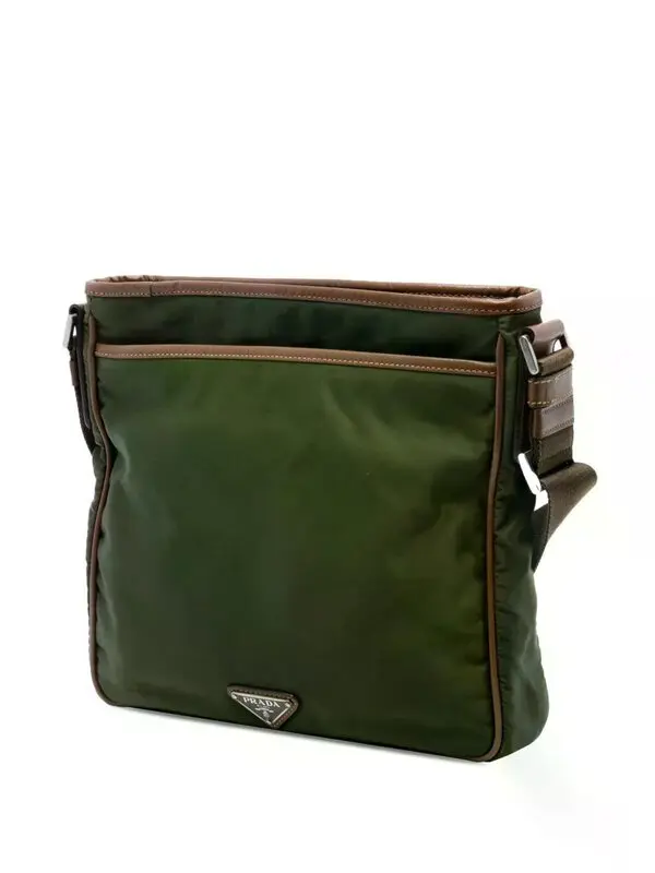 Prada Tessuto Zip Top Crossbody Bag - Green