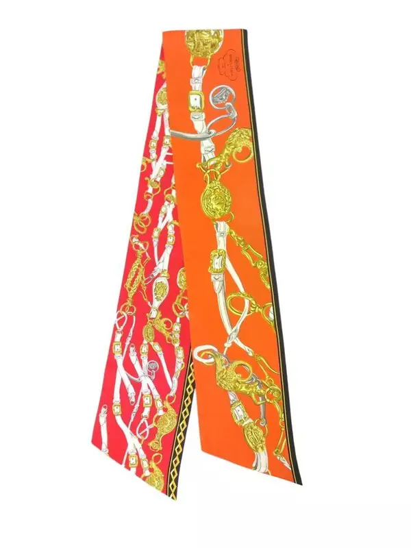 Hermès 2013-2026 Maxi Brides De Gala Silk Twilly Scarf Scarves - Orange
