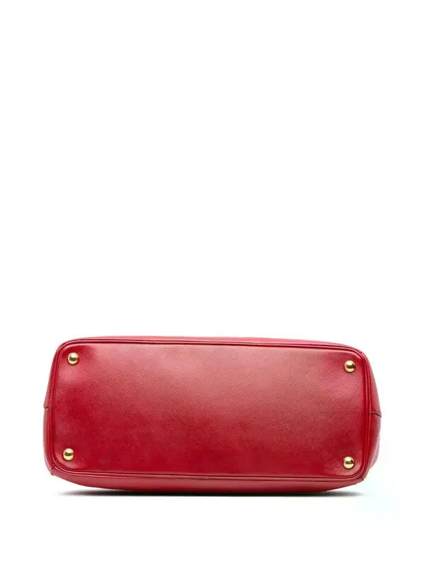 Prada Galleria Saffiano Lux Double Zip Satchel - Red