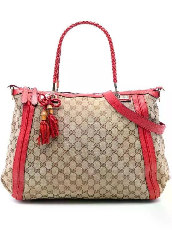 Gucci Large Gg Canvas Bella Satchel - Neutrals