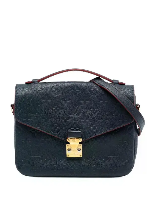 LOUIS VUITTON Monogram Empreinte Pochette Metis Satchel - Blue