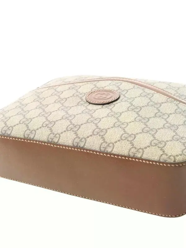 Gucci Gg Supreme Retro Interlocking G Messenger Bag - Neutrals