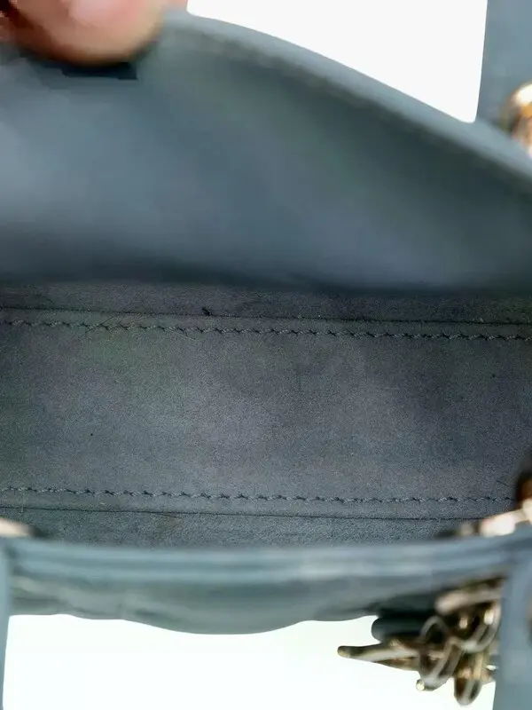 Dior 2022 Micro Lambskin Cannage Lady Satchel - Blue