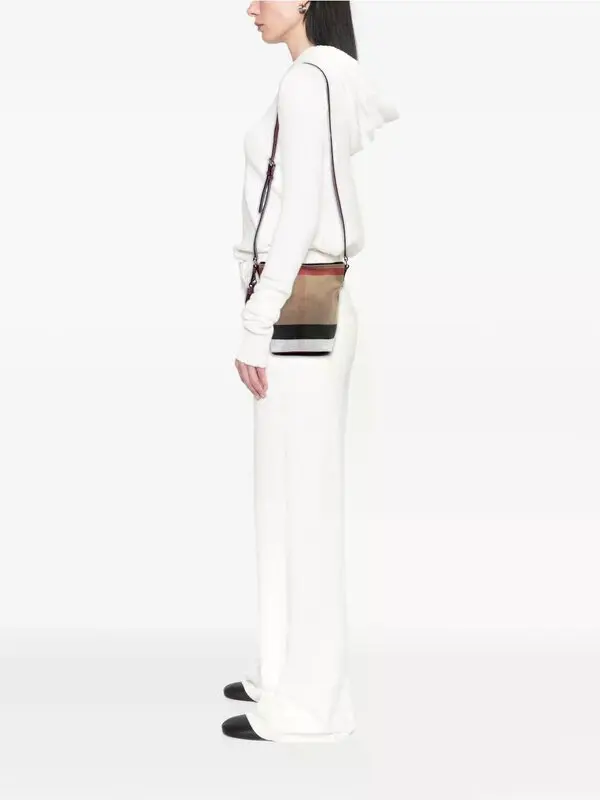 Burberry Mini Mega Check Ashby Tassel Bucket Bag