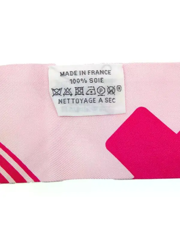 Hermès 20th Century Les Coupes Tattoo Twilly Silk Scarf Scarves - Pink