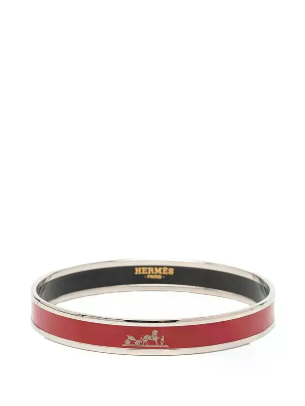 Hermès 2000-2026 Narrow Caleche Enamel Bangle 70 - Red