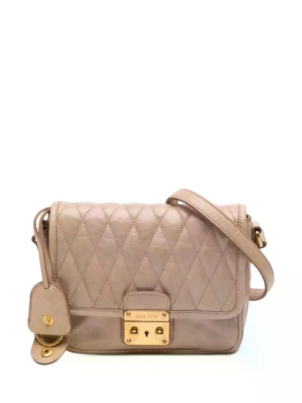 Miu Miu 2010-2016 Quilted Leather Crossbody Bag - Neutrals