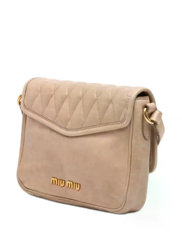 Miu Miu 2010-2016 Quilted Leather Crossbody Bag - Neutrals