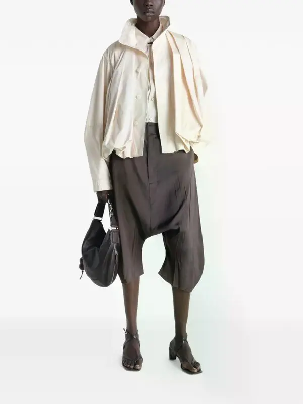 LEMAIRE Lemere Pleated Bermuda Shorts - Brown