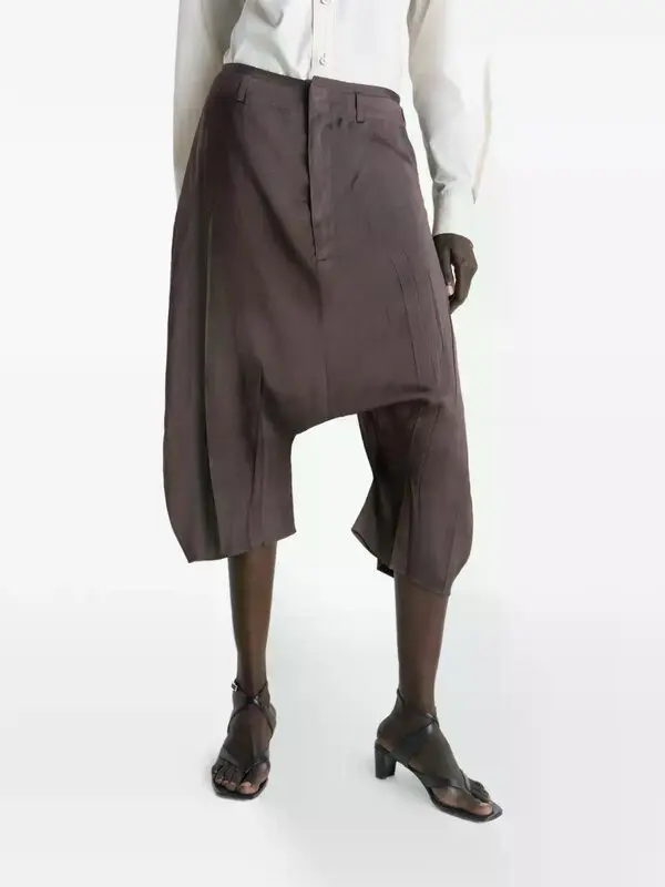 LEMAIRE Lemere Pleated Bermuda Shorts - Brown