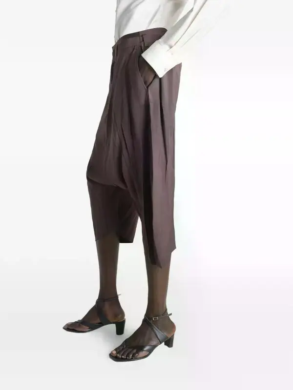 LEMAIRE Lemere Pleated Bermuda Shorts - Brown