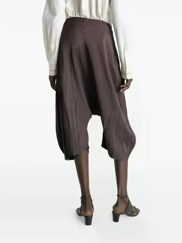 LEMAIRE Lemere Pleated Bermuda Shorts - Brown