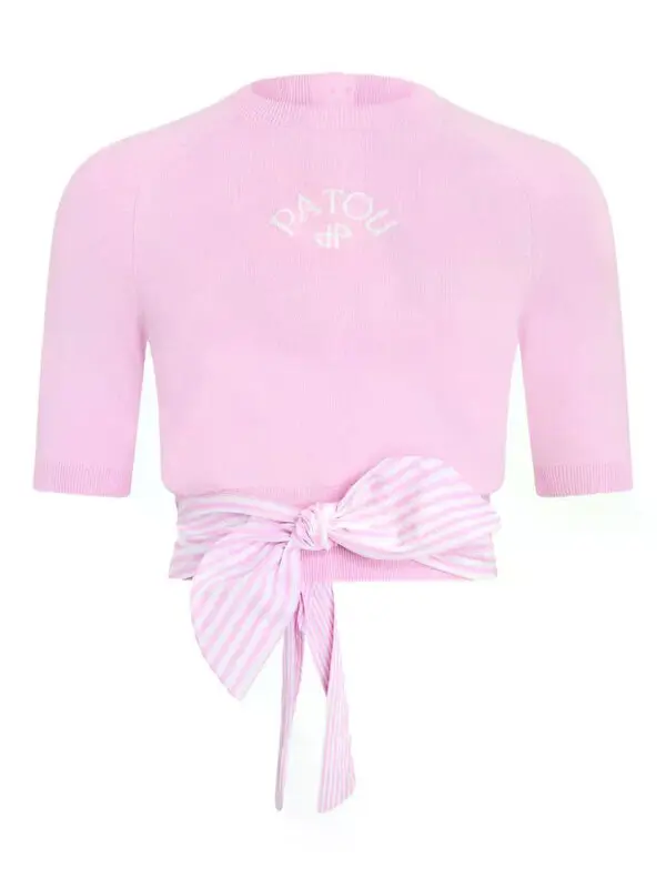 PATOU Bow-detail Logo T-shirt - Pink