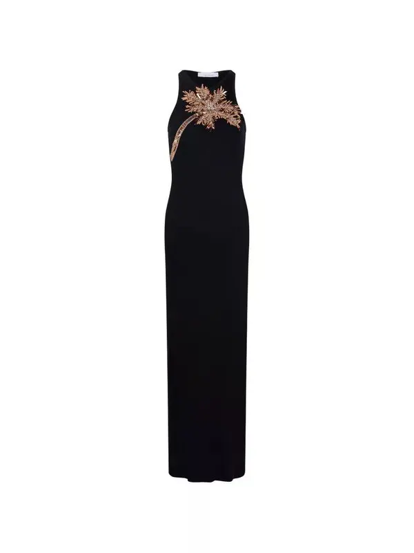Rabanne Embroidered Palm Tree Maxi Dress