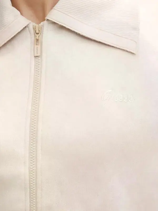 Guess Ribbed Collar Zip Sweater