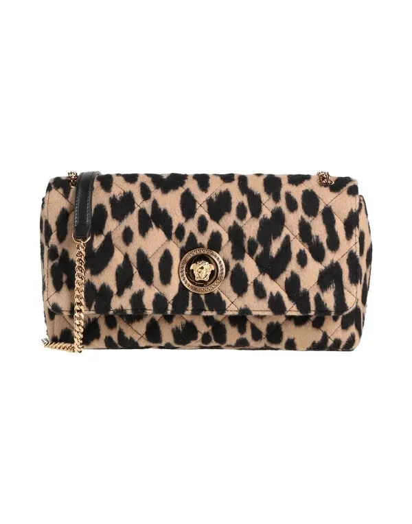 Versace Virgin Wool Leopard-print Quilted Crossbody Bag