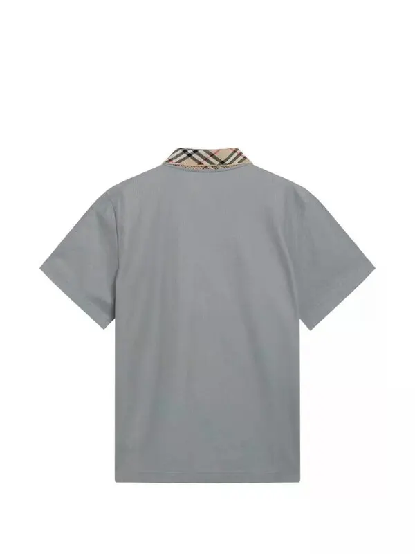 Burberry Check-collar Polo Shirt - Grey