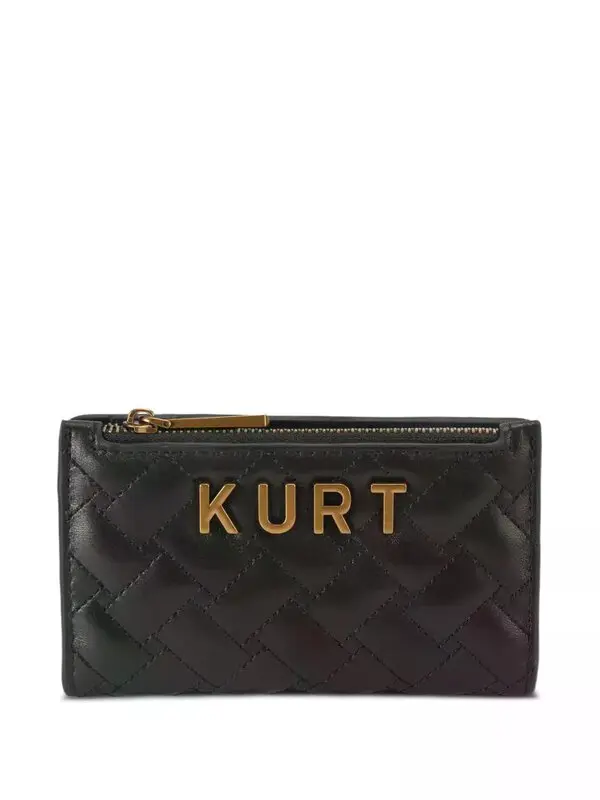 Kurt Geiger Kensington Quilted Zip Leather Wallet - Black