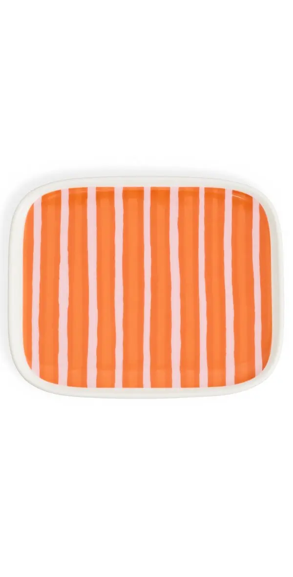 Marimekko Oiva Piccolo Plate - White/pink/orange
