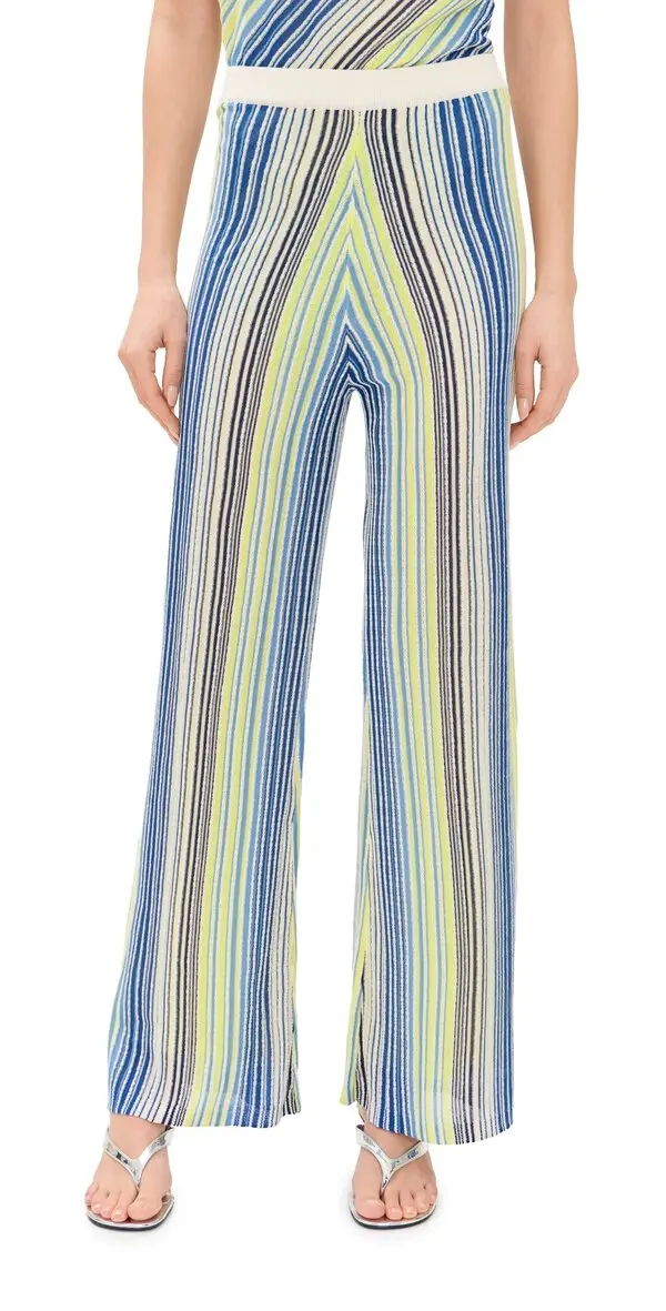 Line & Dot Kit Striped Knit Wide Leg Pants