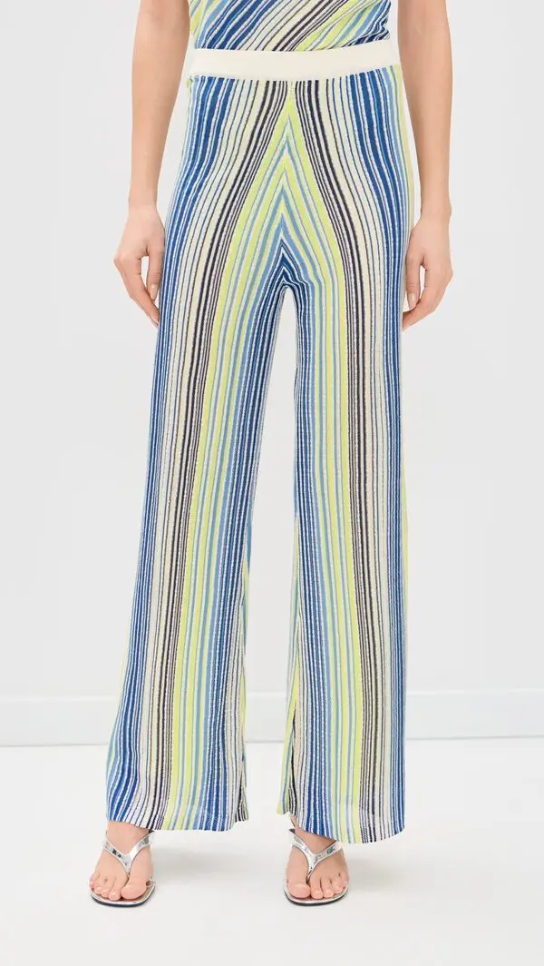 Line & Dot Kit Striped Knit Wide Leg Pants
