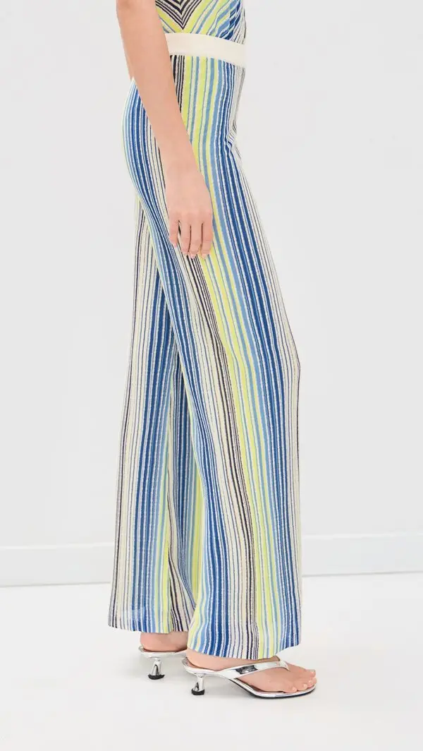 Line & Dot Kit Striped Knit Wide Leg Pants