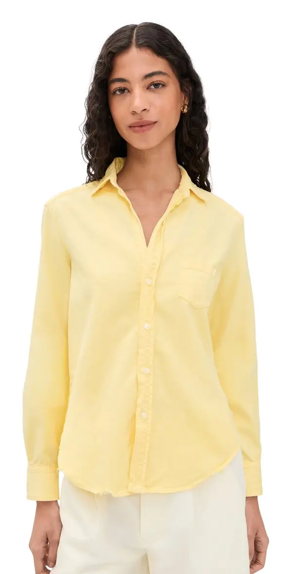 Frank & Eileen Relaxed Denim Button-up Shirt - Lemon