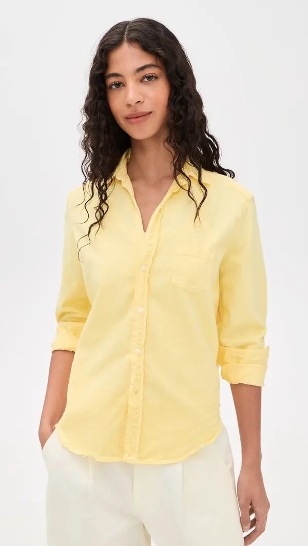 Frank & Eileen Relaxed Denim Button-up Shirt - Lemon