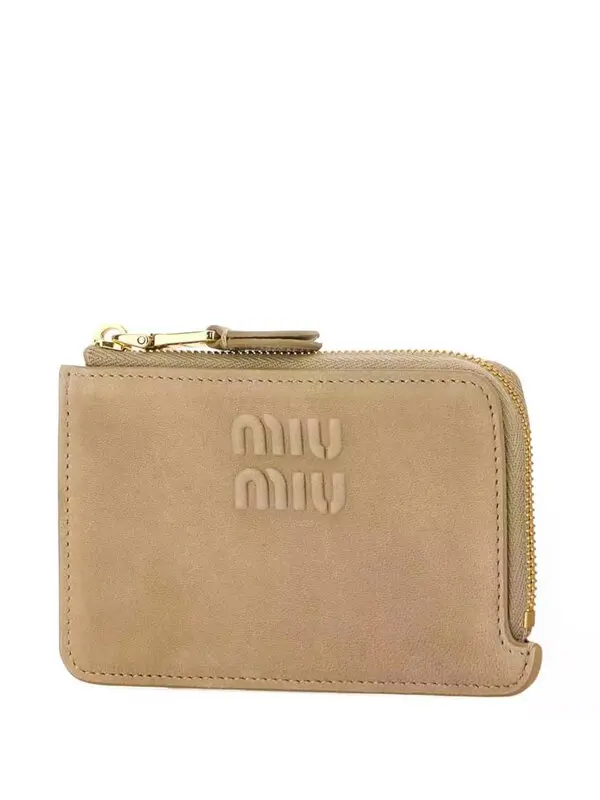 Miu Miu Nappa Leather Envelope Card Holder - Neutrals