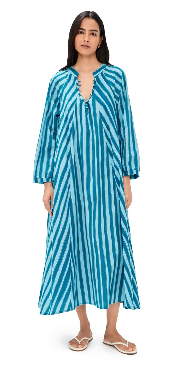 Natalie Martin Fiore Stripe Maxi Dress - Batik Stripe Pool