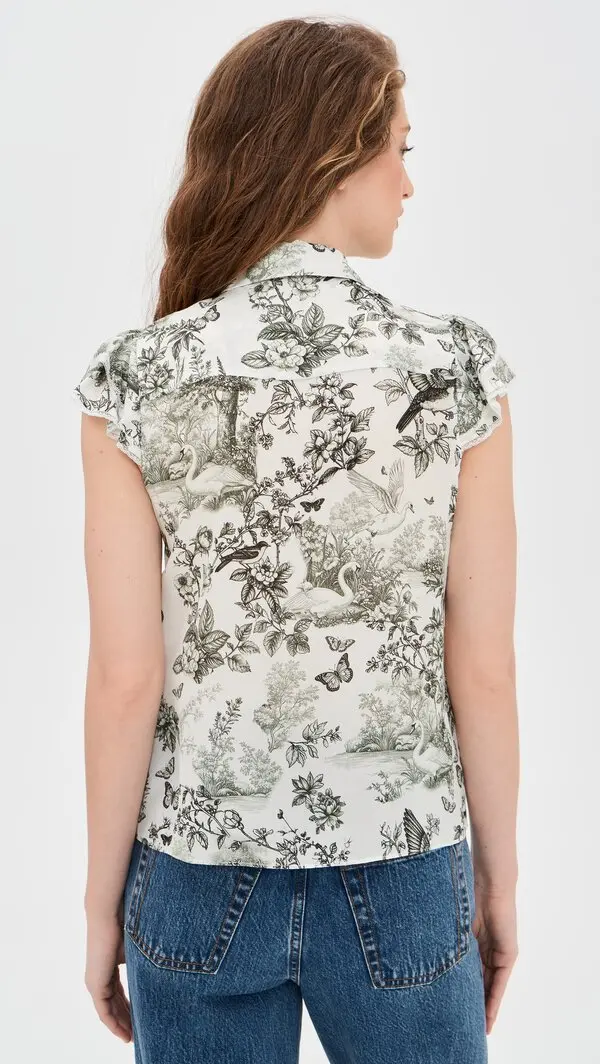 Alice + Olivia Minda Ruffle Blouse - Daybreak