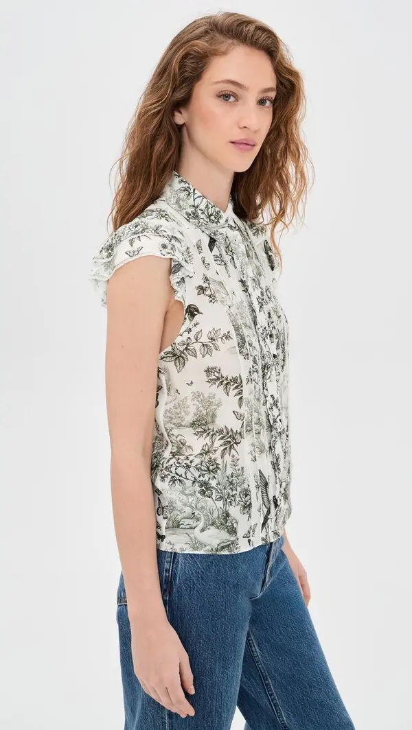Alice + Olivia Minda Ruffle Blouse - Daybreak