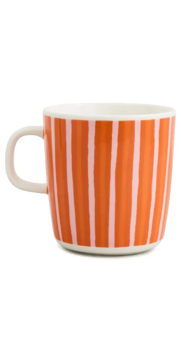 Marimekko Oiva Piccolo Mug - White/pink/orange