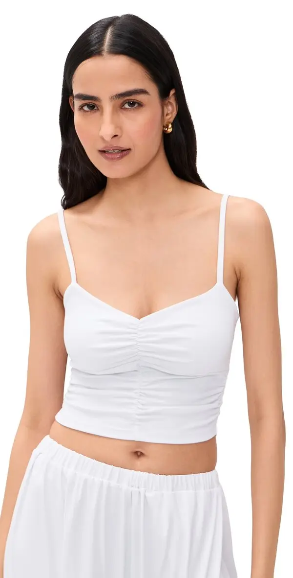Susana Monaco Gathered Sweetheart Neck Tank Top
