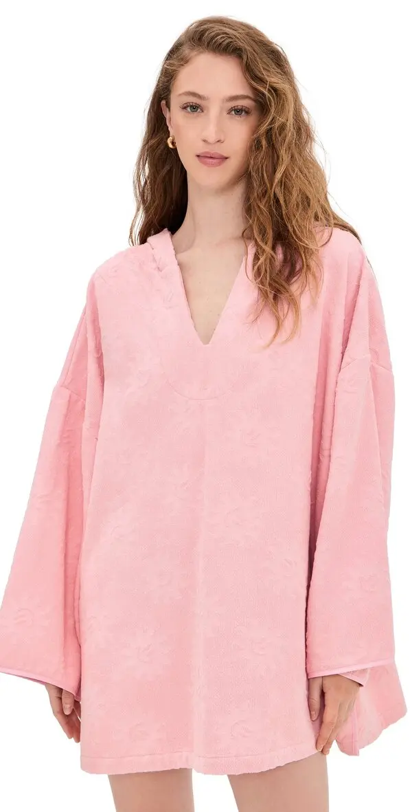 Hunza G Sunny Terry Cloth Poncho - Pink