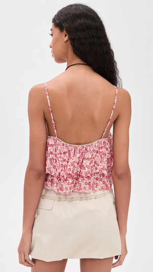 Isabel Marant Étoile Erisa Floral Print Tiered Ruffle Top - Red