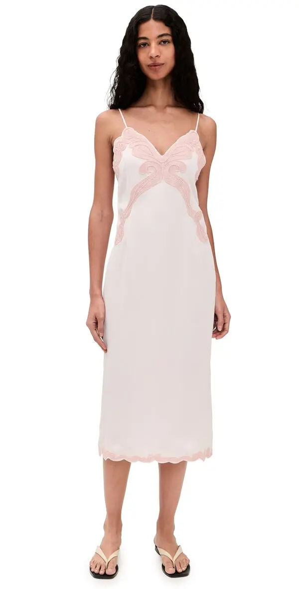 Rag & Bone Ann Embroidered Slip Dress - Blush