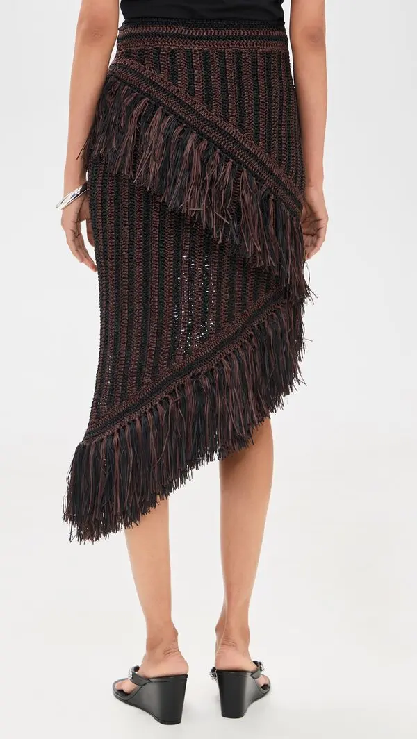 SIMONMILLER Beja Midi Skirt - Choco Brown/black Combo