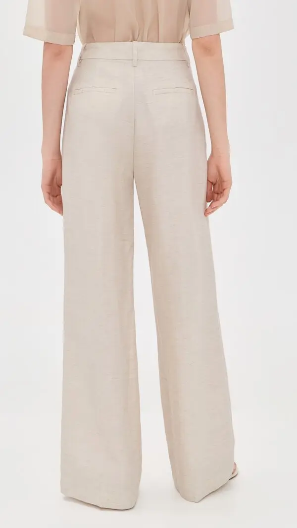 Good American Linen Blend Wide Leg Trousers