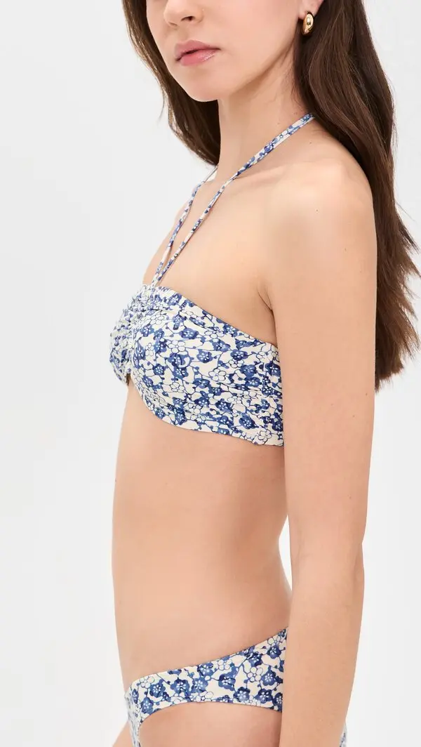 Isabel Marant Étoile Salma Floral Print Bikini Top - Blue