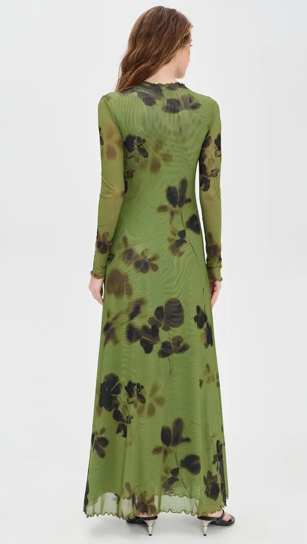 RESA Lyon Maxi Dress With Floral Print - Evergreen